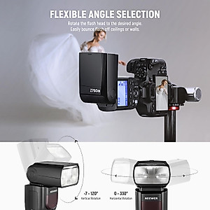 NEEWER Z760-C TTL Flash Speedlite Compatible with Canon DSLR Cameras, 76Ws GN60 2.4G 1/8000s HSS Speedlight, TCM Conversion, 7.4V/2600mAh Lithium Battery Charger Set, 480 Full Power Flashes