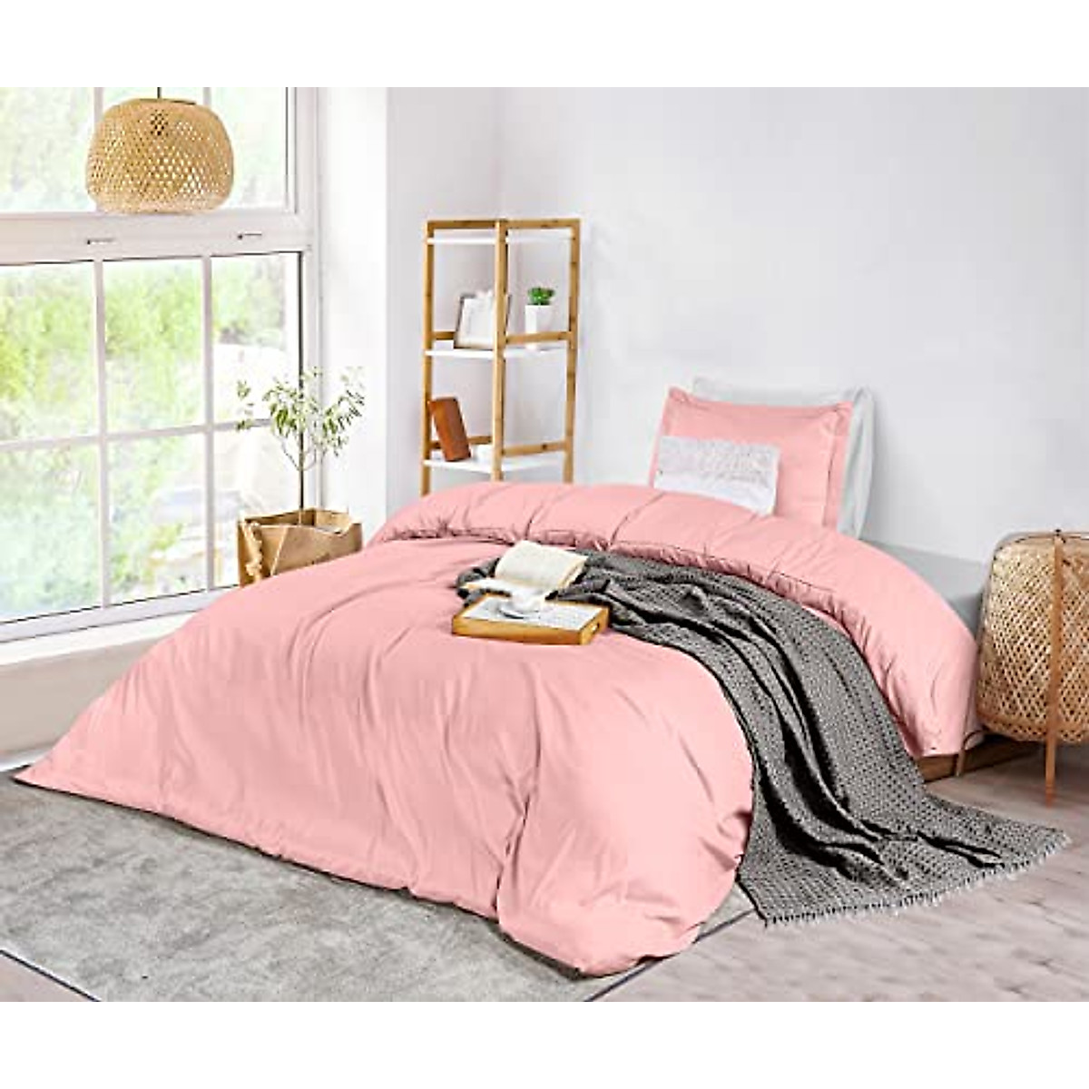 Utopia Bedding Duvet Cover Twin Size Set - 1 Duvet Cover with 1 Pillow Sham - 2 Pieces Comforter Cover with Zipper Closure - Ultra Soft Brushed Microfiber, 68 X 90 Inches (Twin/Twin XL, Pink)