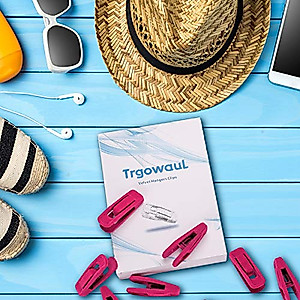 Trgowaul Hot Pink Velvet Hangers Clips, Pants Hangers Velvet Clips, Strong Finger Clips Perfect for Thin Velvet Hangers (20 Pcs, Hot Pink)