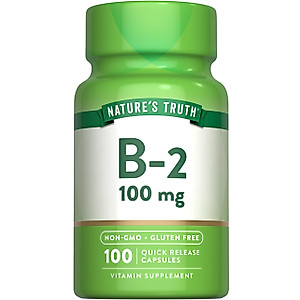 Nature's Truth B2 Vitamin | 100mg | 100 Capsules | Non-GMO & Gluten Free Supplement | Riboflavin