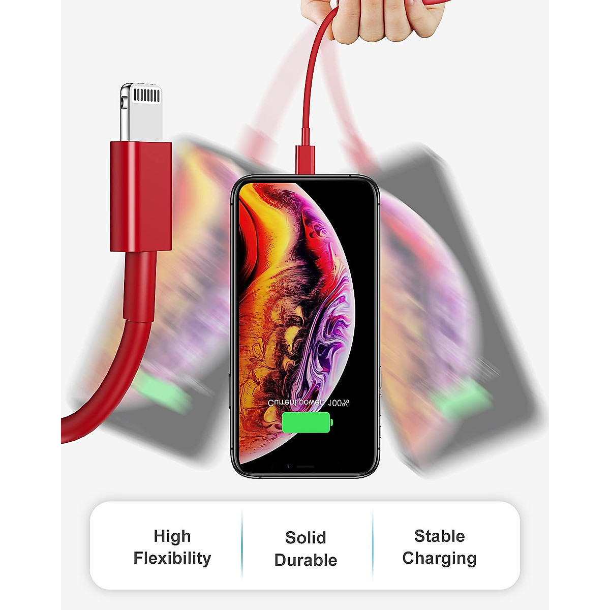 4 Pack [Apple MFi Certified] Apple Charging Cables 6ft, iPhone Chargers, Lightning Fast iPhone Charging Cord for iPhone 12/11/11Pro/11Max/ X/XS/XR/XS Max/8/7, ipad(White) (4pack(6ft), Red, 4)