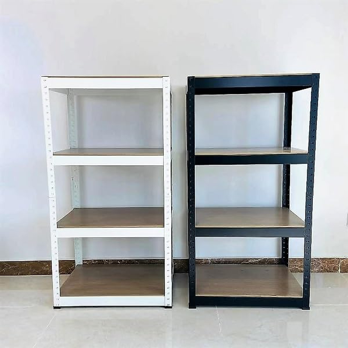 Donext 4-Tier Storage Shelves, Adjustable Storage Utility Rack, Heavy Duty Metal Shelving Unit Organization Shelf for Kitchen Pantry Closet Garage Warehouse, White