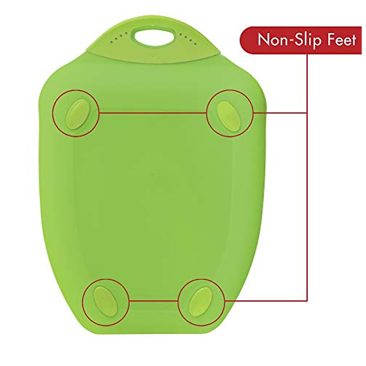 Dexas Chop & Scoop Cutting Board, 9.5 by 13 inches, Solid Green