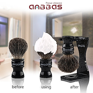7in1 Anbbas Badger Shaving Brush,Stand,Lathering Bowl,3.5oz Soap,Straight Razor with Bag and Razor Strop Shaving Set for Men