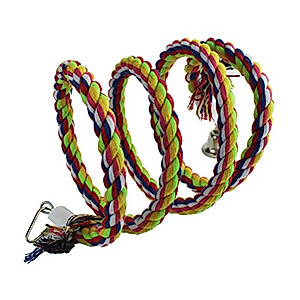 2pcs 63in Bird Perch Rope Bungee Bird Toy Pure Natural Parrot Toy Cage Parrot Chewing Toy