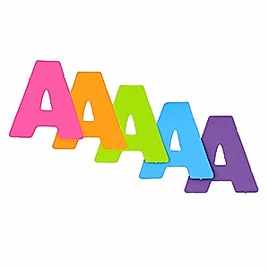 ArtSkills Jumbo 4" Paper Poster Letters and Numbers for Projects and Crafts, Neon Colors, 190 Pieces, Study Room