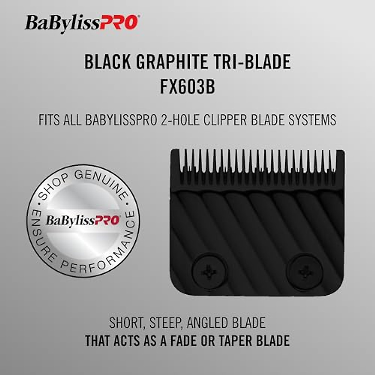 BaBylissPRO Barberology Black Graphite Tri Replacement Blade for Hair Clippers (FX603B)