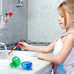 Waenerec 6 Pack Toothbrush Covers Portable Toothbrush Protector Coverings Clips Toothbrush Storage Head Cover Cap for Kids Bathroom Home Travel Toothbrush Case