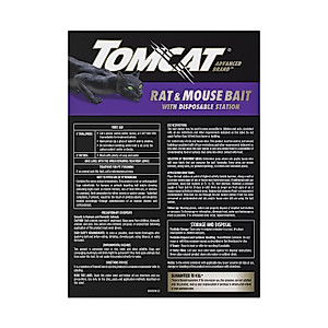 Tomcat Advanced Brand Rat & Mouse Bait with Disposable Station, Indoor and Outdoor Use, 1 Pre-Filled Ready-to-Use Station