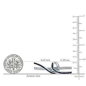 Dazzlingrock Collection 0.15 Carat Round Blue & White Diamond Twisted Bracelet for Women in 10K White Gold