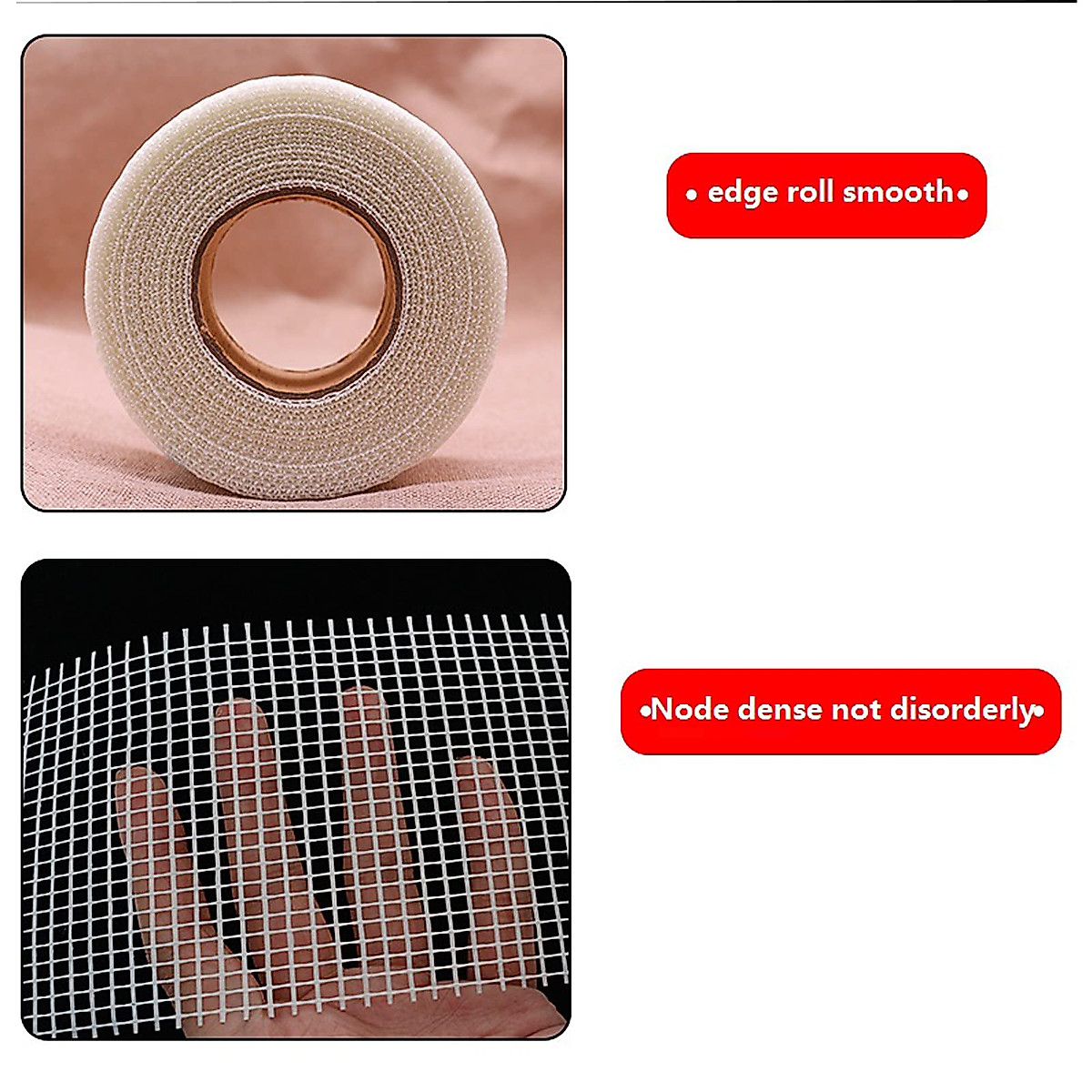 QILIMA Self-Adhesive Fiberglass Drywall Joint Mesh Tape, Fiber Mesh Crack Patch Wall Repair Fabric,2 Inch by 148 Feet White