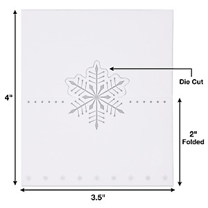 Gift Boutique 100 Pack Christmas Cards Holiday Seating Name Card Die Cut Xmas Snowflake Table Setting Folded Paper Tent Cards for Winter Wonderland Dinner Wedding Tables Party Decorations 2" x 3.5"