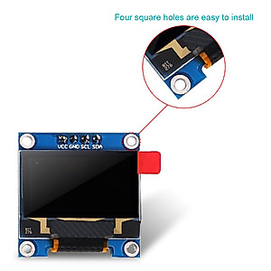 DORHEA 6PCS 0.96’’ OLED Display Module 12864 128x64 Pixel LCD White Light SSD1306 Driver Board I2C Serial 0.96 inch IIC Chip 4 Pin Self-Luminous Display Board Compatible with Raspberry Pi