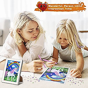 ZALIAFEI Diamond Painting for Kids with Frames, Mosaic Gem Sticker Art Projects Kits, Holiday Crafts Supplies Gifts for Girls Boys Ages 6 7 8 9 10 11 12