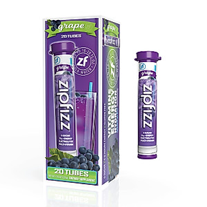 Zipfizz Energy Drink Mix, Electrolyte Hydration Powder with B12 and Multi Vitamin, Grape 20 Count (Pack of 1)