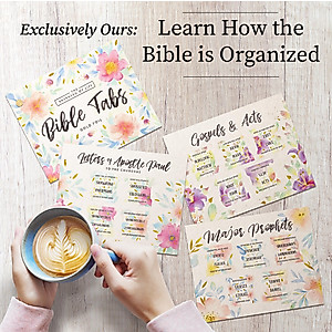 Bible Tabs Gold Floral - Soul Nourishing Book Summaries - 66 Peel-and-Stick SilkTouch Laminated Bible Tabs Large Print | Gold Bible Tabs for Women, Floral Bible Tabs for Study Bible, Bible Book Tabs