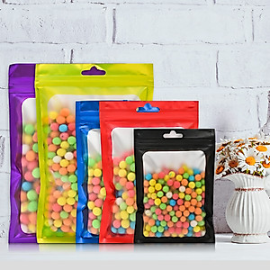 100 Pack Smell Proof Bags, Odorless Mylar Bags with clear Window Heat Seal Pouch Food Safe Storage Aluminum Foil