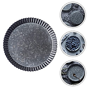 Cabilock Cutlery Tray Galvanized Serving Tray Round Farmhouse Rustic Serving Platter Fruit Food Breakfast Coffee Cupcake Dinner Tray for Kitchen Dining Room Jewlery Tray