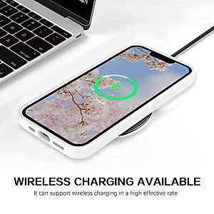 VENINGO iPhone 13 Case, Phone Case iPhone 13,Slim Fit Liquid Silicone Soft Gel Rubber Lightweight Microfiber Lining Shockproof Anti-Scratch Protective Phone Cover for iPhone 13 6.1'' 2021, White