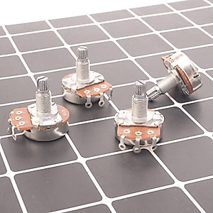 Full Size B250k Electric Guitar Potentiometer Bass Volume Pots Tone Long Split Shaft 18mm Pack of 5