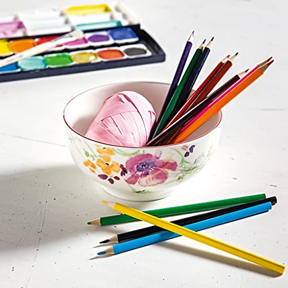 Villeroy & Boch Mariefleur Basic French Rice Bowl, 25 oz, Premium Porcelain, White/Multicolored