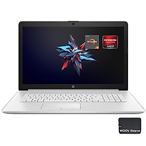 HP - 17.3 FHD Anti-Glare Display - AMD Ryzen 5 4500U - DVD Writer - Webcam - 16GB DDR4 RAM, 512GB PCIE SSD, 1TB HDD, Bundle with Woov Accessories - Windows 10 Home - Silver,17z-ca300