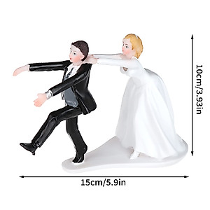 Wedding Cake Toppers, Resin Bride and Groom Figurine, Couple Romantic Funny Cake Decoration