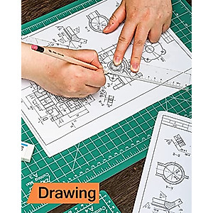 18" x 12" Self Healing Sewing Mat, Idemeet Rotary Cutting Mat for Craft, 5-Ply Blade Table Protecter Cut Board for Handcraft Project, A3, Green