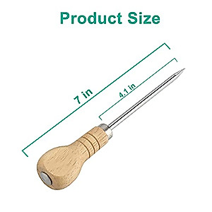 Yzurbu 6pcs Ice Pick for Breaking Ice, Stainless Steel Ice Pick Tool with Safety Wooden Handle for Kitchen