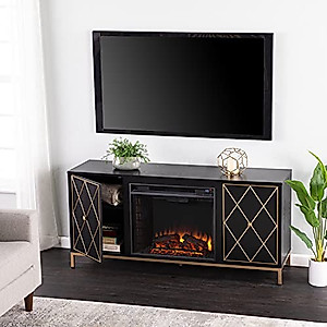 SEI Furniture Marradi Electric Fireplace w/Media Storage, Black