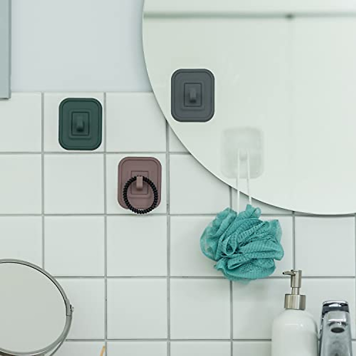 carrotez Silicone Refridgerator Kitchen Multipurpose Hook, Easy Attachable & Easy Removable, Washable Hook for Student, Family, Dorm, Home, Garage - Semitransparent