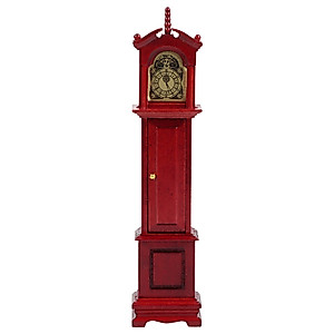 Snufeve 1:12 Miniature Doll House Furniture Miniature Floor Clock, Doll House Clock, for Dining Room Children Kids for Doll House Accessory