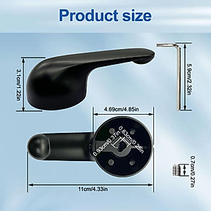 Single Metal Lever Handle Replacement for Delta H79 Faucet Handle Compatible with Delta Tub & Shower Handle for Delta 1300/1400 Series Tub Faucet, Shower with Screw & Wrench (Black)