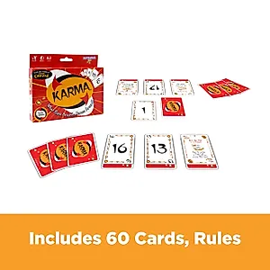 KARMA Card Games – Kids Games, Family Games Night, Card Games for Kids, Multi-Player, Screen Free, Travel Games, Playing Cards, What Goes Around, Comes Around, Ages 8+