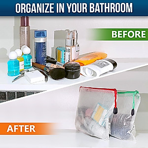 5 Pack Mesh Zipper Pouch Bags A5-9.5x7.1 in Plastic Zipper Pouches for Organizing Mesh Pouch with Zippers Bags for Organizing Meshed Zippered Bag Office Supplies Travel Accessories Receipts Makeup