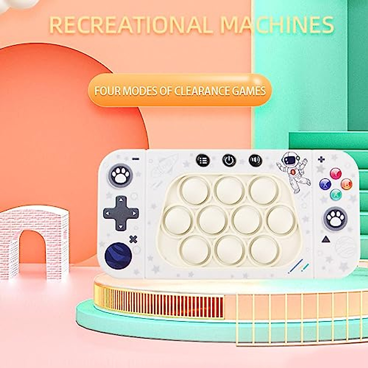 Whisary Puzzle Pop Light Up Game Fidget Travel Games /Travel Sensory Fidget Toys Popular Handheld Games for Teenagers Anti Anxiety Autism Relief Birthday Party Gift (Game Console-B)