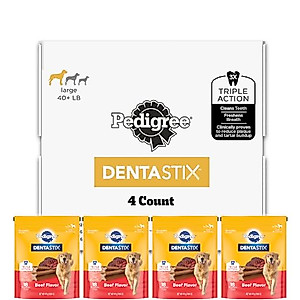PEDIGREE DENTASTIX Large Dog Dental Treats Beef Flavor Dental Bones, 62.4 oz. Multipack (72 Treats)