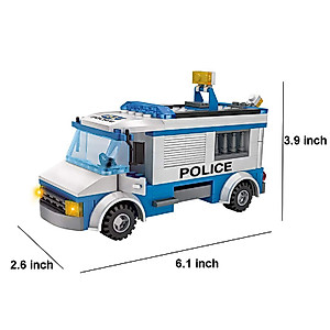 COGO MAN City Police Car Building Sets 194 Pieces Police Patrol Car Toys Cop Car Prisoner Transporter Building Kit for Boys and Girls Age 6 and up