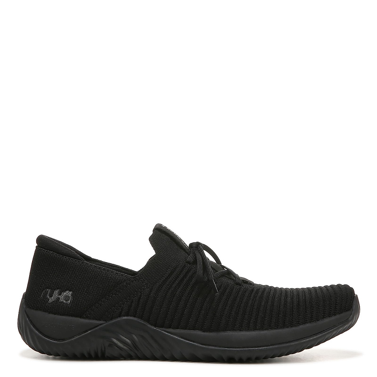 Ryka Womens Echo Knit Fit Slip-on Sneaker, Black, 11 US