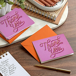 Hallmark Pink Thank You Notes (40 Blank Cards with Envelopes) for Bridal Showers, Birthdays, Graduations