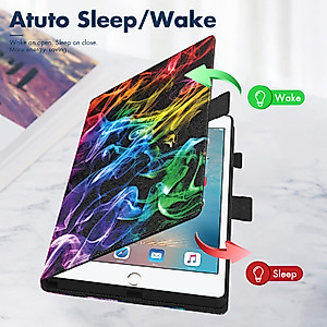 Dteck Case for iPad Mini (5th/4th Generation), iPad Mini 3/2/1 Case 7.9" - Flip Leather Protective Case with [Auto Sleep Wake/Adjustable Viewing-Stand Angle] Shockproof Cute Cover (Colorful Smoke)