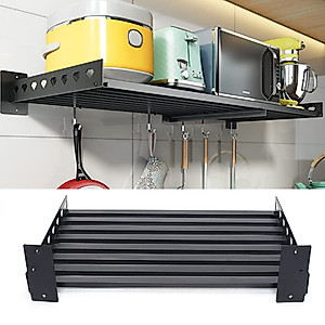 NG NOPTEG Wall-Mounted Microwave Shelf, Microwave Oven Rack Stainless Steel Oven Bracket Kitchen Microwave Rack, Space Saving, Sturdy