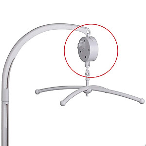 Baby Rotary Mobile Crib Bed Bell Toy Windup Clockwork Movement Music Box with Rotating Hook - Brahms Lullaby