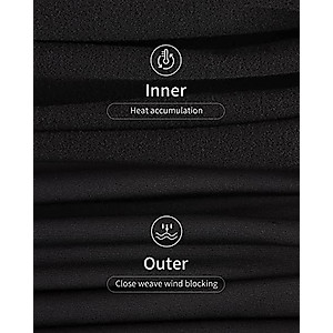 IN'VOLAND Women’s Plus Size Thermal Long Johns Sets Fleece Lined 2 Pcs Underwear Top & Bottom Pajama Set Black