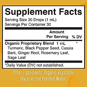USDA Organic Turmeric Gold Liquid Drops by MaryRuth's | Liquid Herbal Blend | Turmeric Curcumin, Black Pepper, Cassia Cinnamon Bark, Ginger Root | Immune & Digestive Support | Non-GMO, Vegan, 1oz