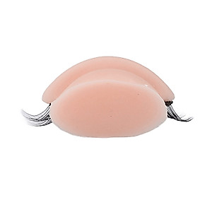 3 Pairs Replaced Eyelids Silicone Double Eyelashes Replacement Eyelids for Mannequin Head Practice Removable Eyelids with Double Layer Eyelashes Eyelash Extension Practice Eyelid (Pink)