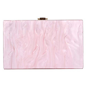 YYW Womens Acrylic Star Designer Evening Bag Glitter Sequins Clutch Purse Box Bag Party Wedding Cocktail Handbags Shoulder Bag (White)