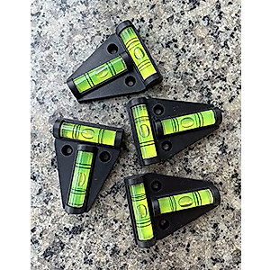 4Pcs RV T Level Cross Check Levelers Bubble Levels Use for RVs, Camper, Travel Trailer, Tripods, Camera, Telescope, Photography, Wood Shop, Table, 3D Printer (Black)