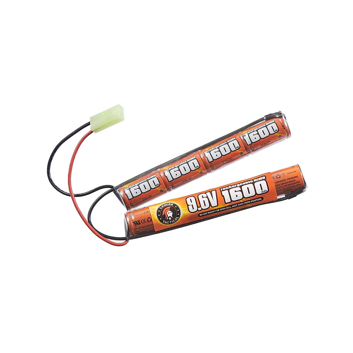 Lancer Tactical Nimh Airsoft Battery Compatible with Lancer AEG Airsoft (9.6V, 1600 mAh Nunchuck)