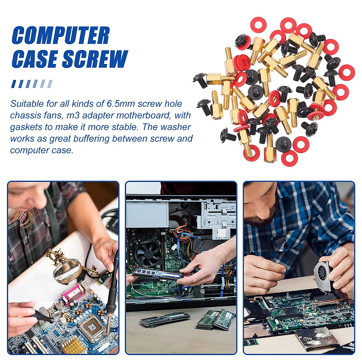 SOLUSTRE 1 Set Motherboard Screws Hexagonal Standoff Computer Part Motherboard Standoff M3motherboard Screws Hex Spacer Desktop Screws Cooler Stand Copper Pillar Suite Carbon Steel Fan
